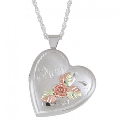 Black Hills Gold on Sterling Silver Heart Locket For MOM ...