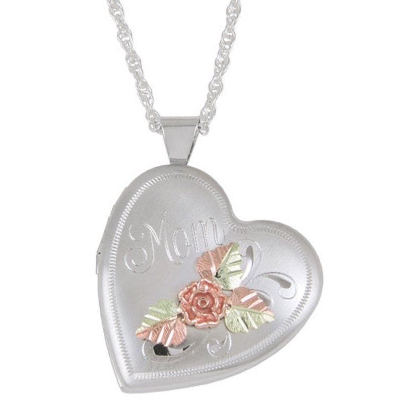 Black Hills Gold on Sterling Silver Heart Locket For MOM ...