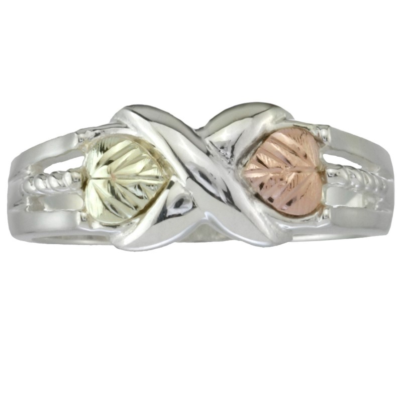 Coleman Black Hills Gold on Sterling Silver Hugs and Kisses Ring ...